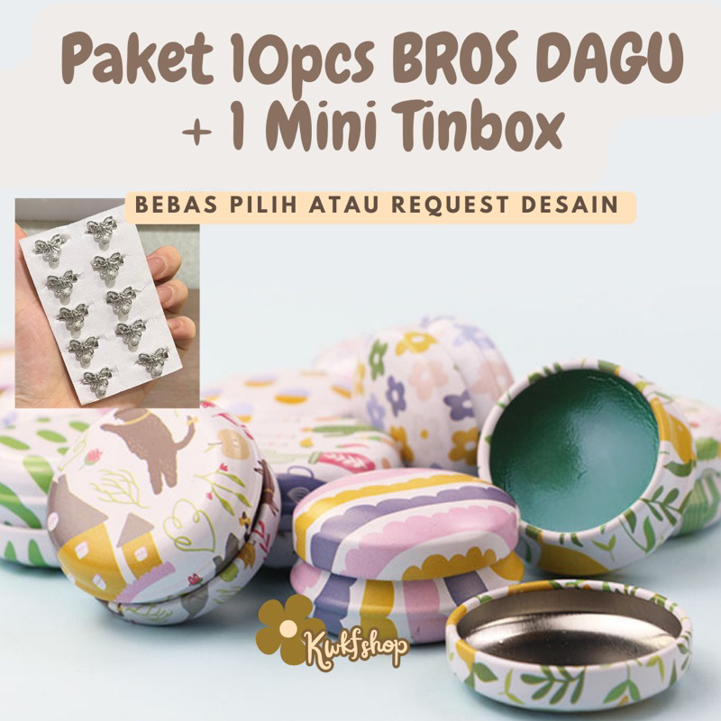 Jual [Free Wadah Kaleng Mini] 10pcs Bros Dagu Mini Unik Acak Desain ...