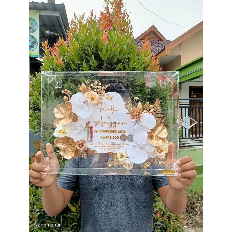 Jual Mahar Pernikahan Full Akrilik Timbul Gold 30x40 | Shopee Indonesia