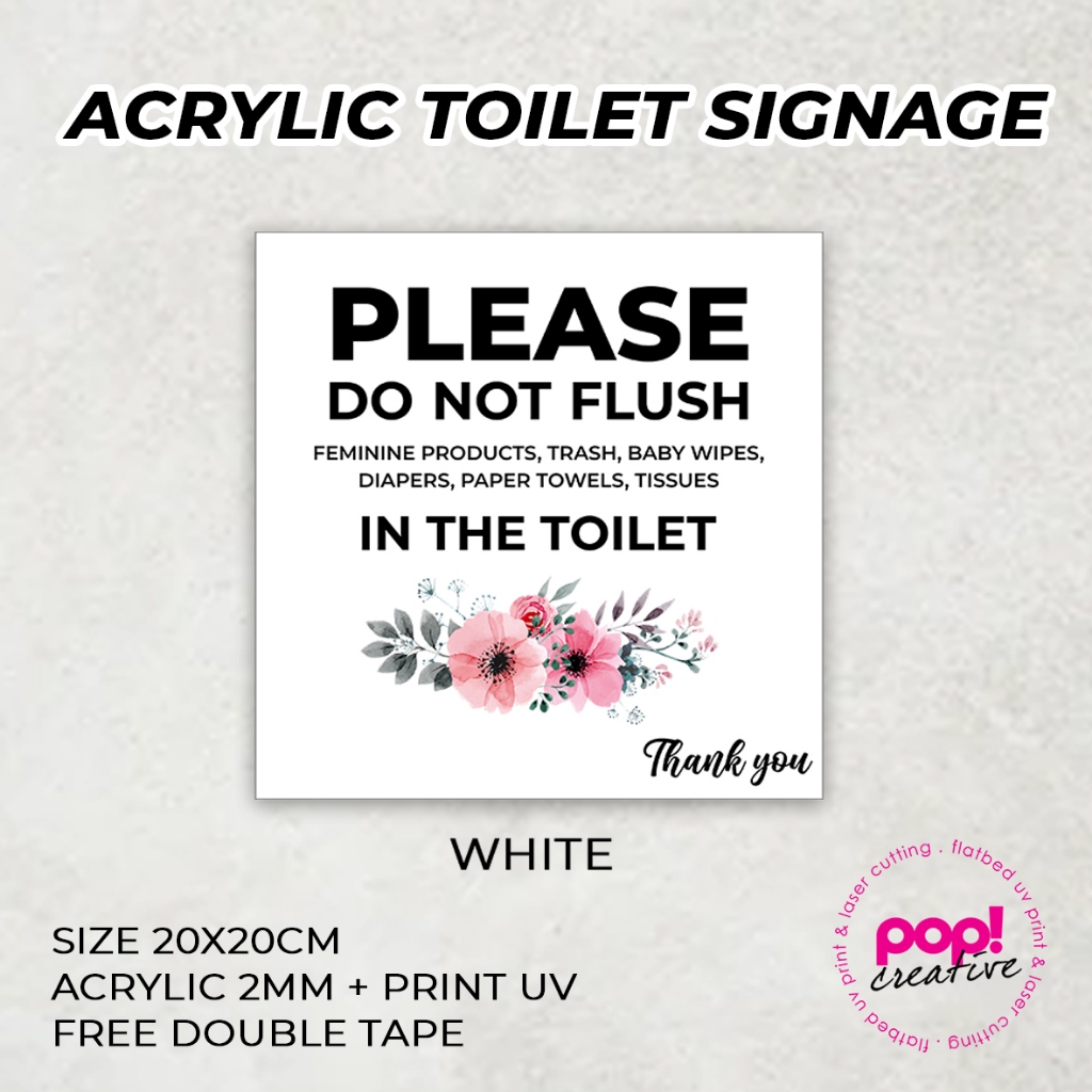 Jual Tulisan Toilet SIgn Please Do Not Flush in toilet signage akrilik ...