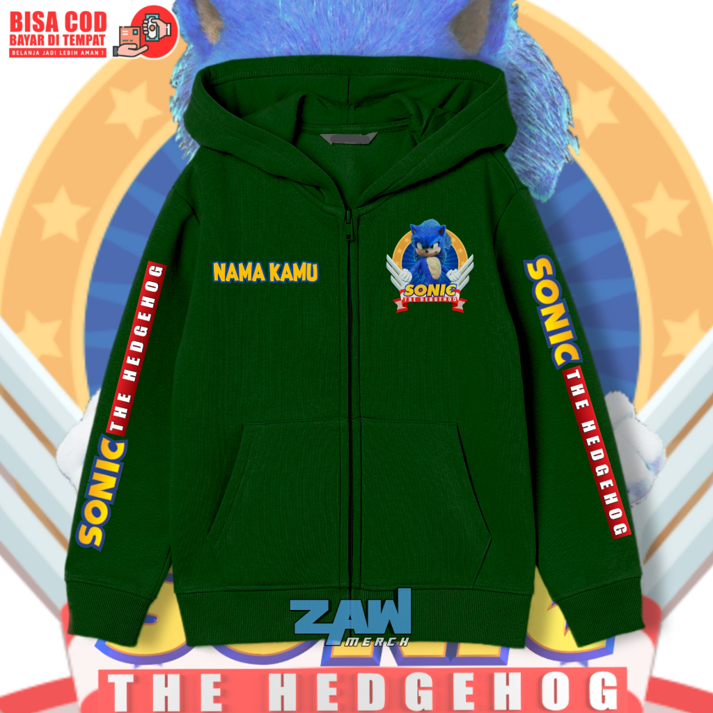 Jual Hoodie Zipper Anak Sonic The Hedgehog / Jaket Hoodie Anak Sonic ...