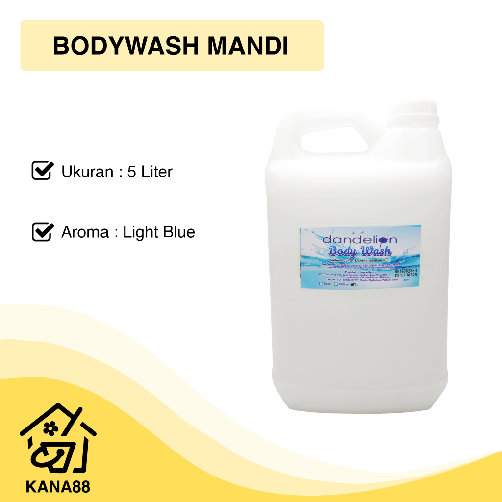 Jual Body Wash Dandelion Jerigen 5 Liter Light Blue Sabun Badan Mandi ...