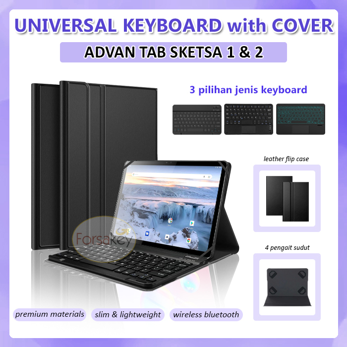 Jual Advan Tab Sketsa 1 2 3 Tablet 10.1 10,1 10 Inch Inci ( HITAM & PINK ) Bluetooth Keyboard ...