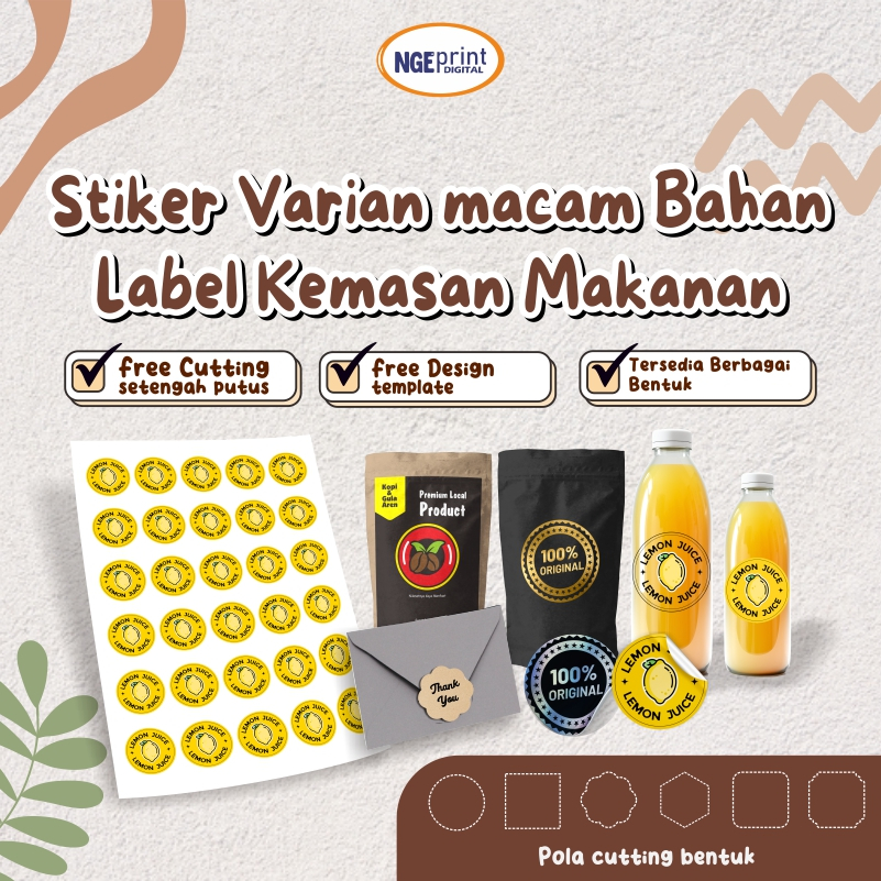 Jual Stiker Kemasan Bebagai Macam Bahan / Stiker Logo Kemasan Makanan ...