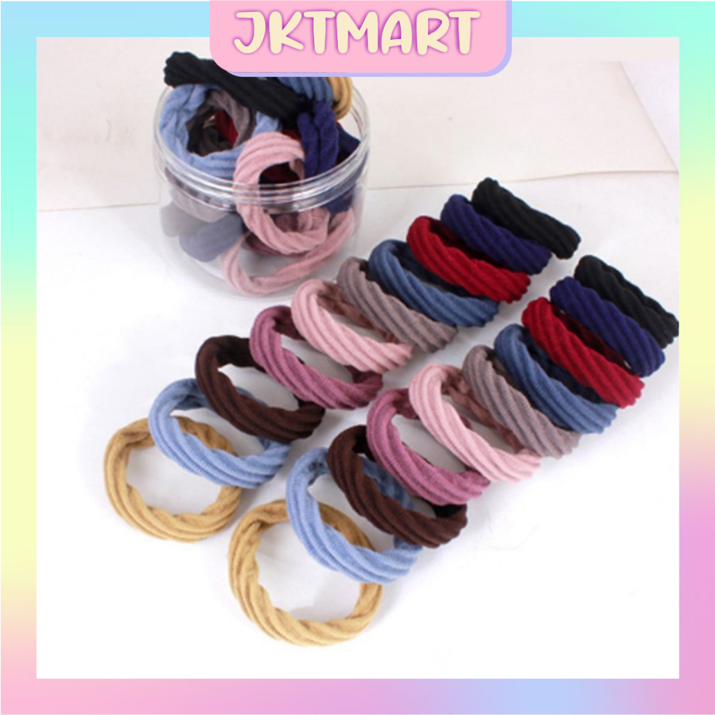 Jual ⭐ JKTMART ⭐ Ikat Rambut Simple Bahan Karet Gaya Korea Elastis ...