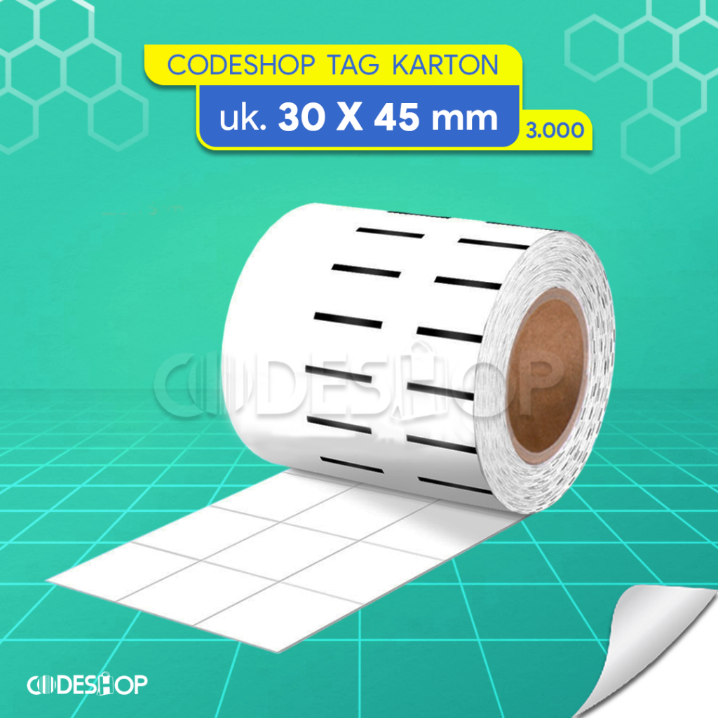 Jual Stiker Label Karton Tag 30x45mm isi 3000 Pcs Core 3" Perforasi Gap ...