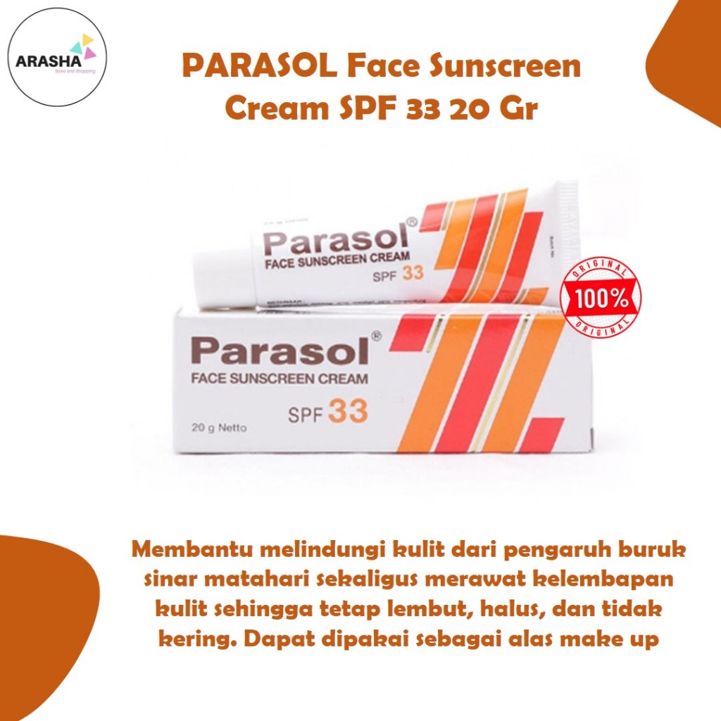 Jual PARASOL Face Sunscreen Cream SPF 33 20 Gr - Tabir Surya Pelindung ...