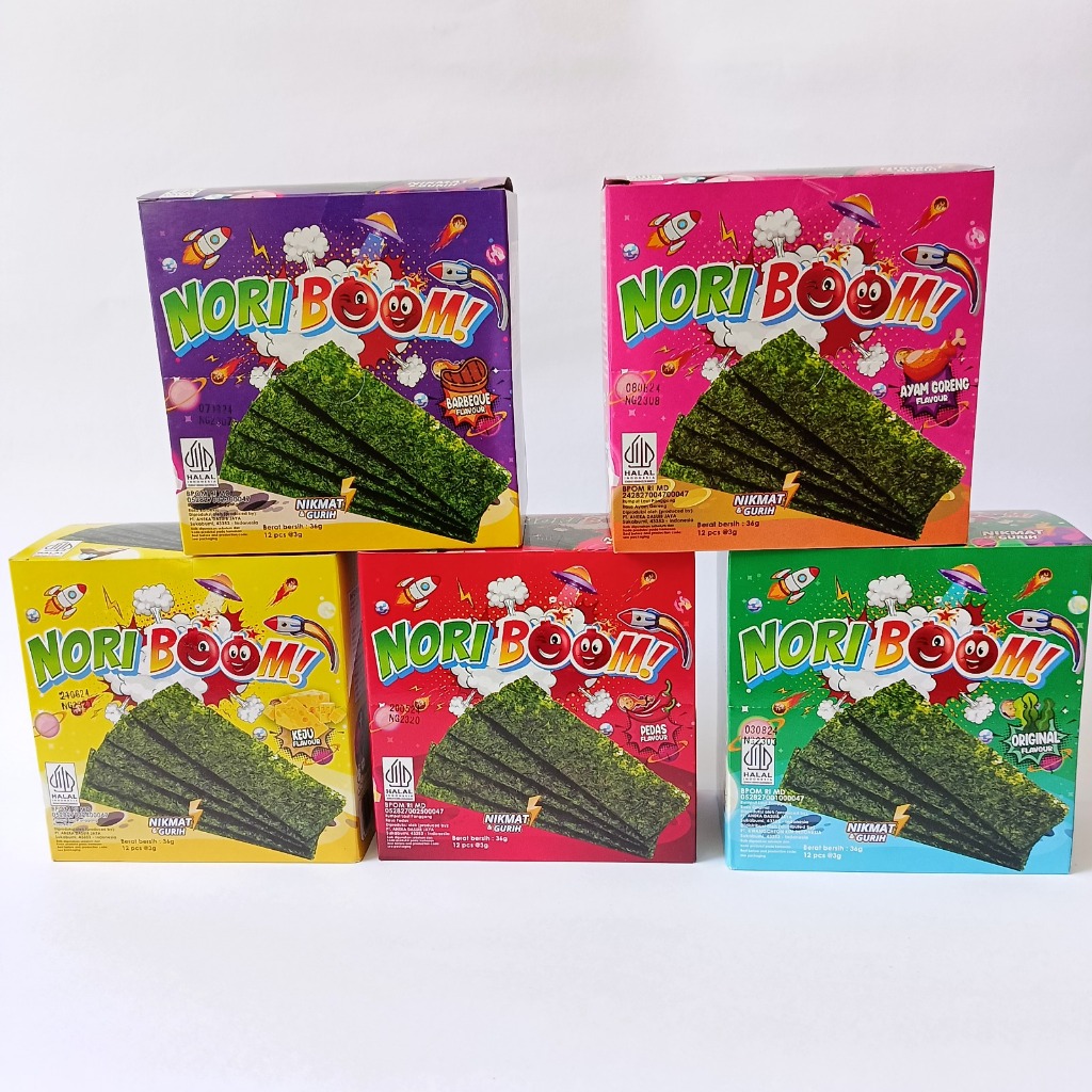 Jual NORI BOOM SNACK RUMPUT LAUT | NORI BOOM 5 RASA | Shopee Indonesia