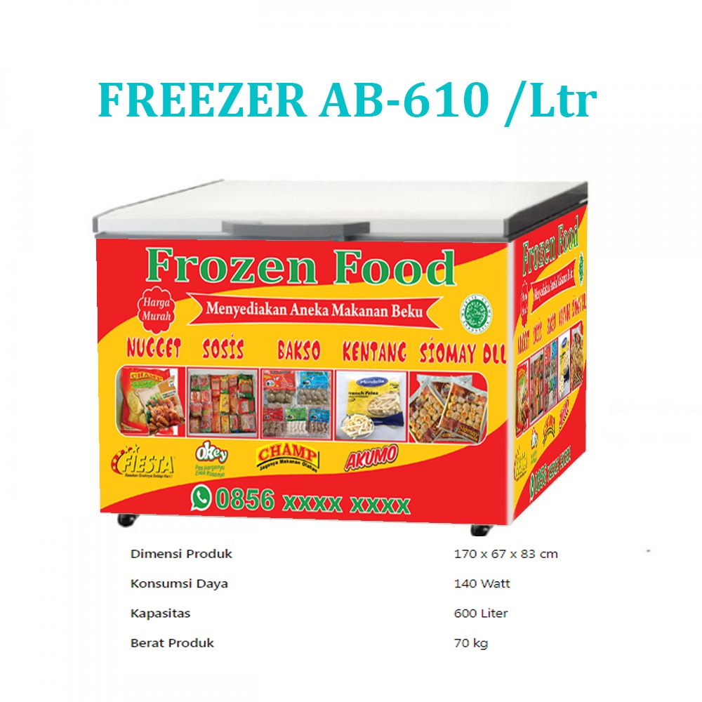 Jual Stiker Freezer kulkas frozen food makanan 200 ltr, 1050 ltr, 610 ...