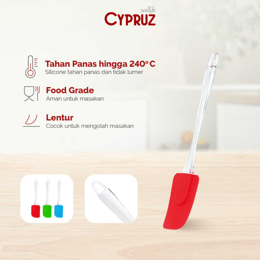 Jual Cypruz Spatula Silicone Gagang Transparan | Shopee Indonesia