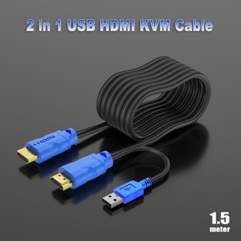 Jual kabel KVM HDMI USB 2 in 1 Panjang 1,5 Meter | Shopee Indonesia