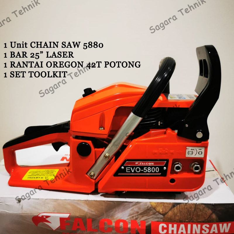 Jual PROFESIONAL Chain Saw Falcon Pro 5800 5880 25 in Laser + Rantai ...