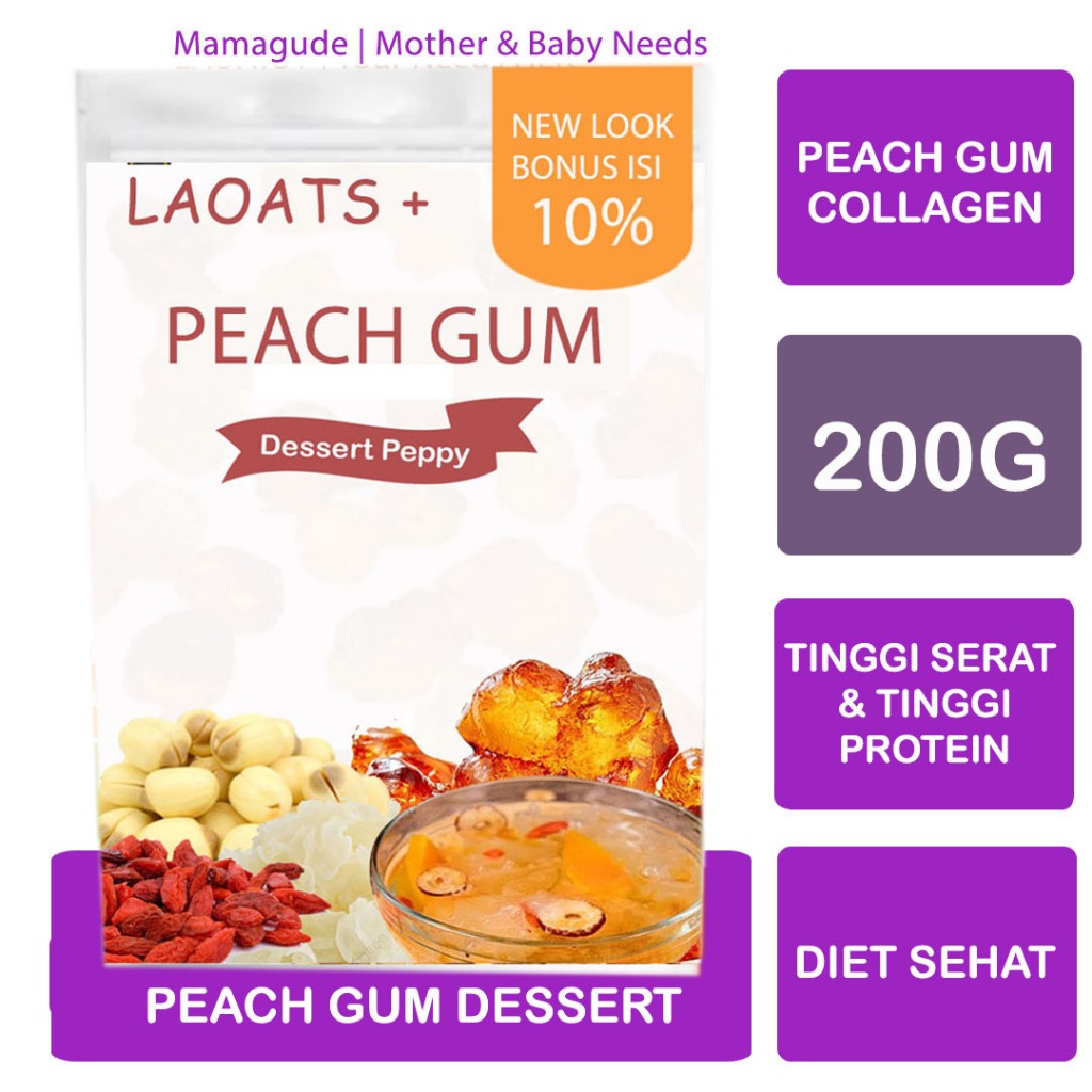 Jual Peach Gum Dessert Lengkap Laoats (200g) | Shopee Indonesia