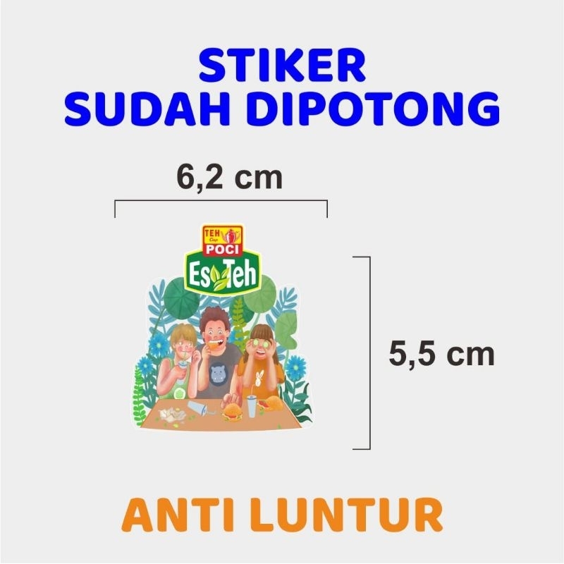 Jual Sticker Label Cup Minuman Es Teh Poci Kartun | Shopee Indonesia