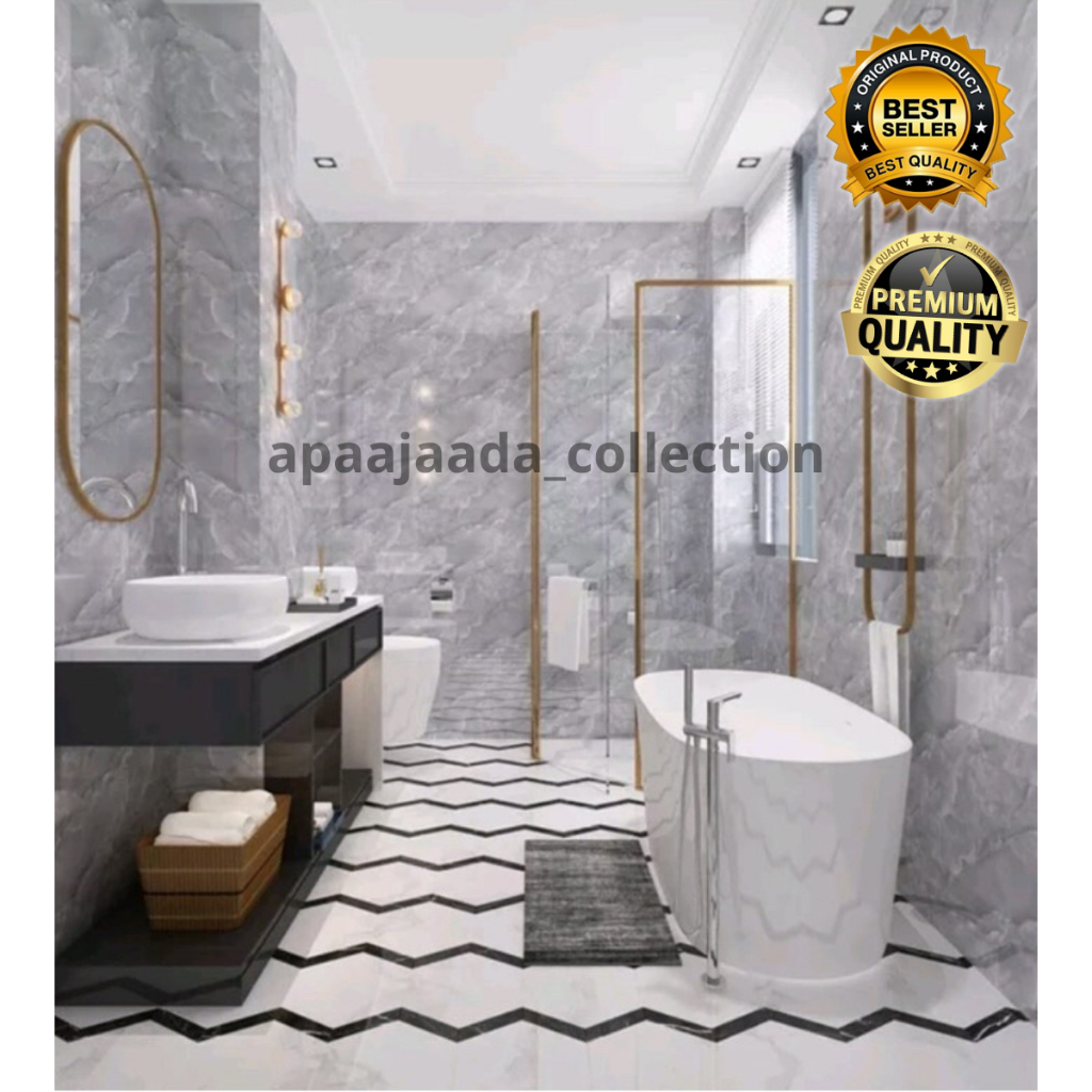 Jual wallpaper dinding marble 60cmx30cm/wallfoam marble/stiker marble ...