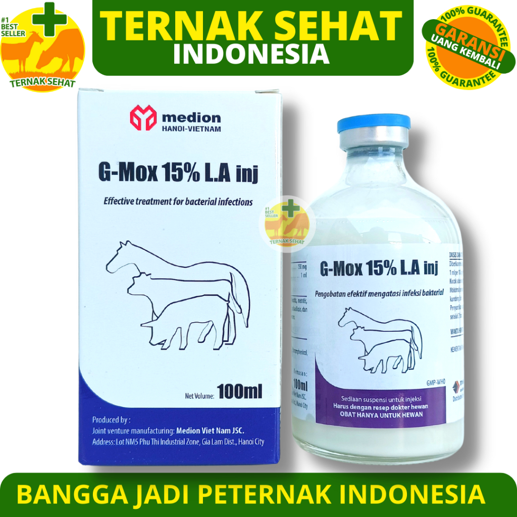 Jual G-MOX 15% LA 100ml - Anti biotik Spektrum Luas Longa Acting untuk ...