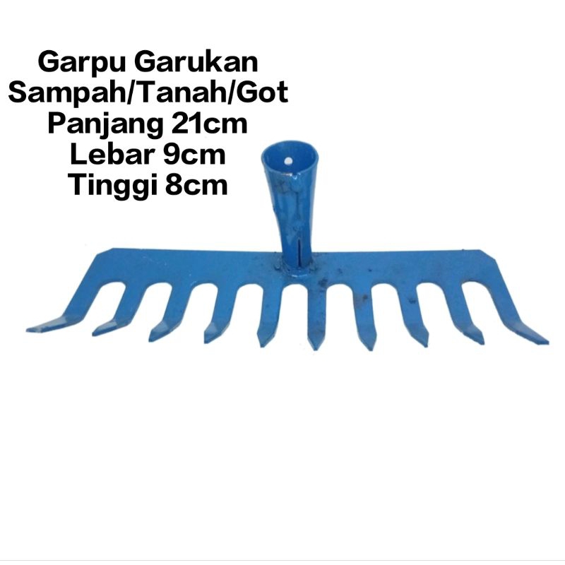 Jual Garpu Taman Besi 8 l 10 dan 12 Baris l Garukan Sampah Tanah Kebun ...