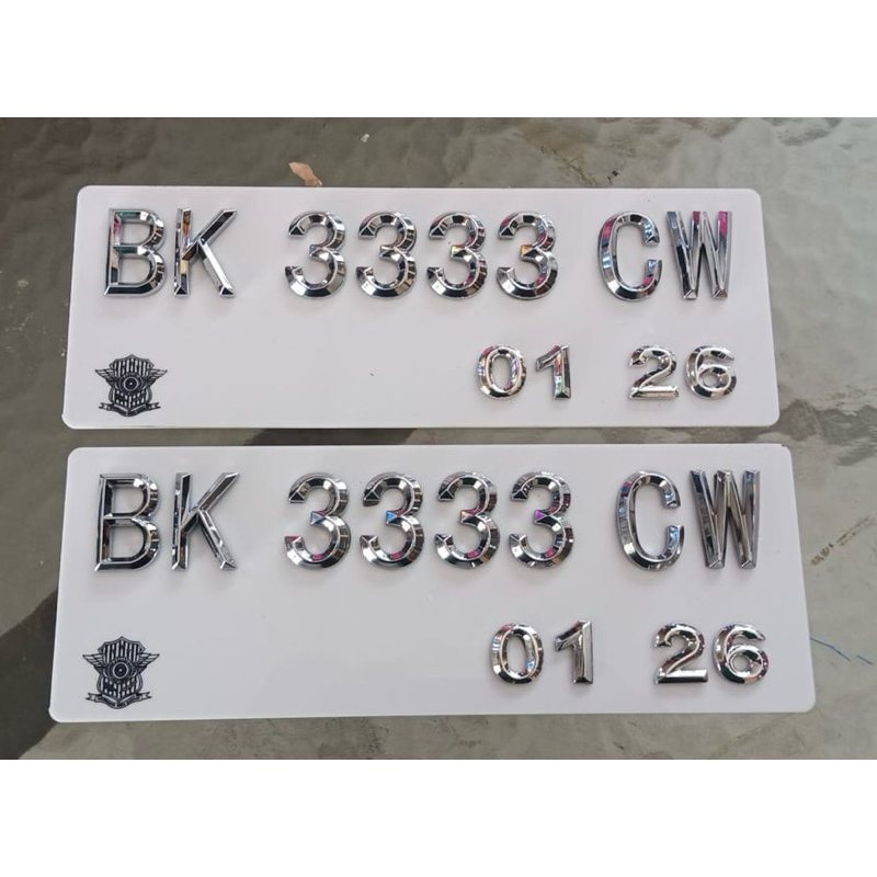 Jual Plat Nomor Timbul Putih Chrome Motor | Shopee Indonesia