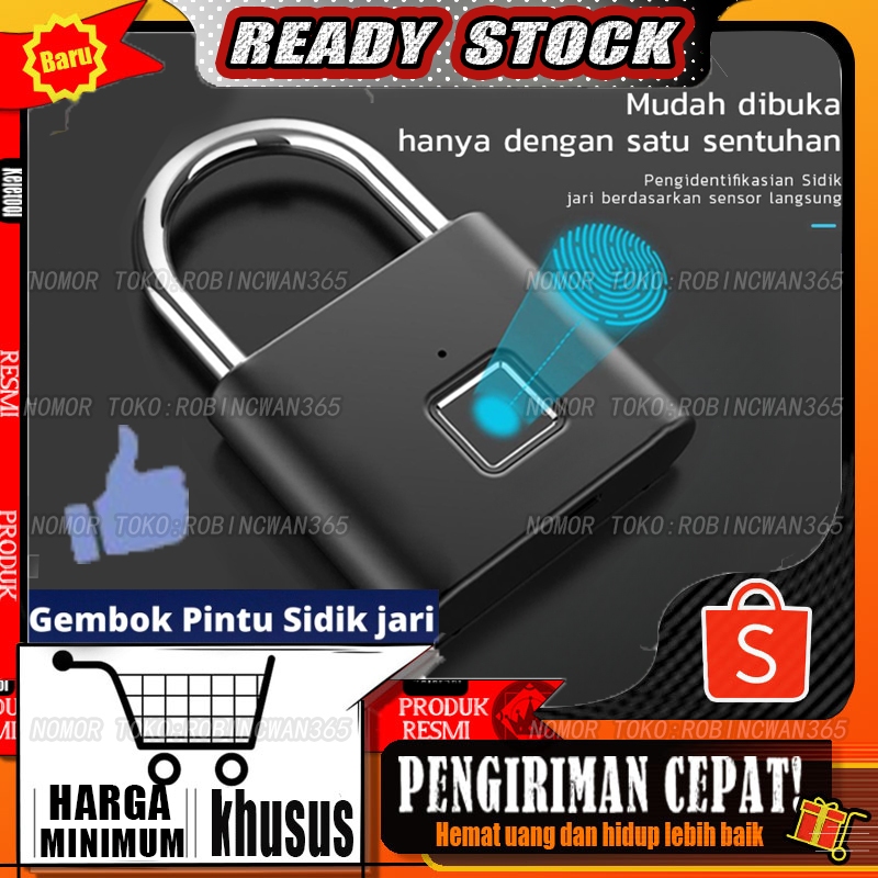 Jual kunci gembok sidik jari Smart Fingerprint Padlock Security gembok ...