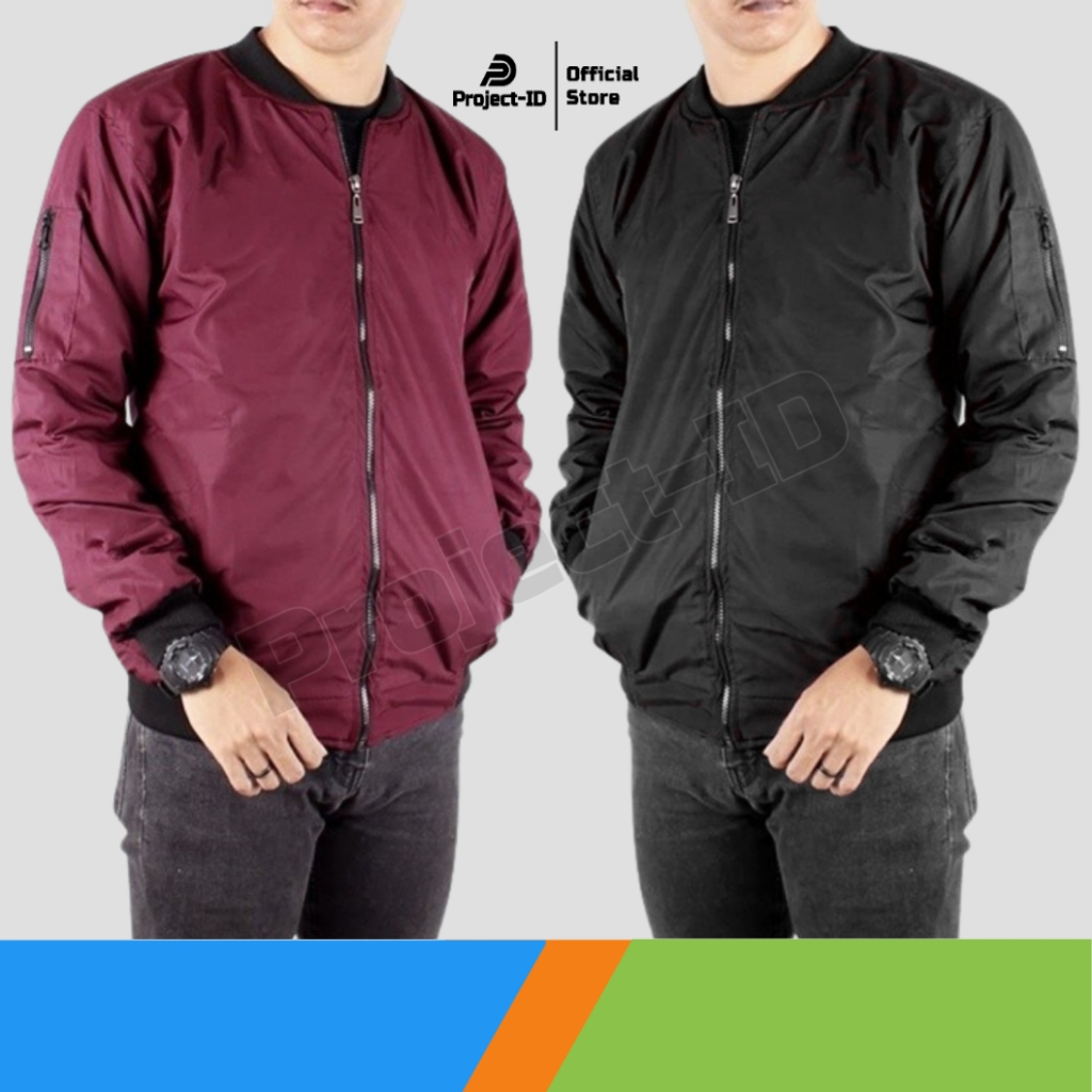 Jual Jaket Bomber Pria Wanita Dewasa | Jaket Pilot Polos Kualitas ...