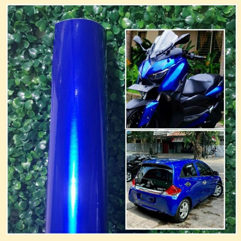 Jual stiker skotlet biru metalik candy glossy | Shopee Indonesia