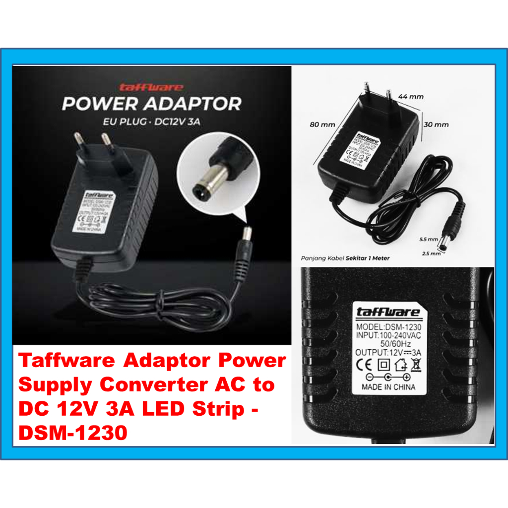 Jual ADAPTOR AC DC 12V 3A LED STRIP MURNI TRAFO POWER SUPPLY UNTUK ...