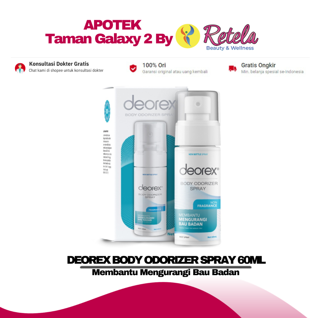 Jual Deorex Body Odorizer Non Fragrance Spray 60 ml / Mengurangi Bau ...