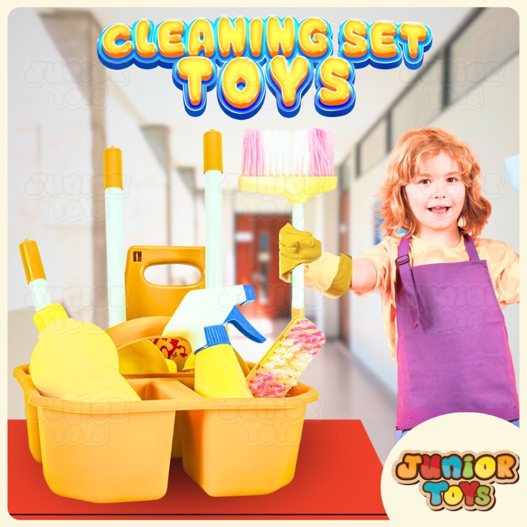 Jual Mainan Edukasi Anak Alat Kebersihan Sapu Sapuan Ember Cleaning Set ...