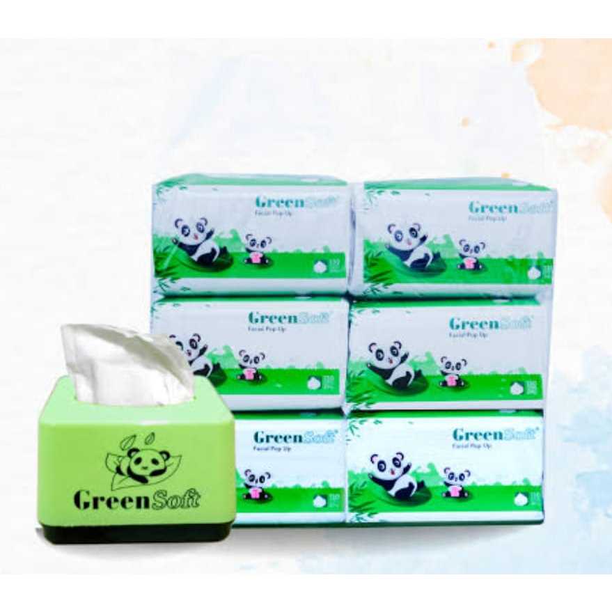 Jual [1 PAKET ISI 6] Tissue Green Soft Facial Pop Up 130 Lembar (2ply ...