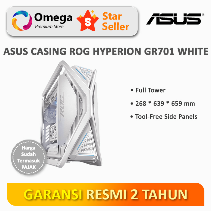 Jual CASING ASUS ROG HYPERION GR701 WHITE | FULL TOWER GAMING CASE ...