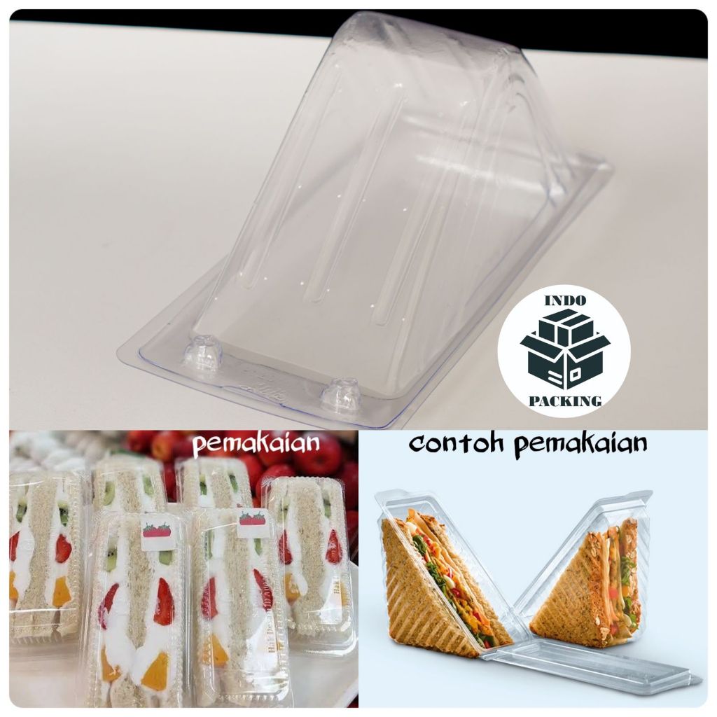 Jual (isi 10) Mika Sandwich Segitiga / Tray Roti Tawar / Plastik ...