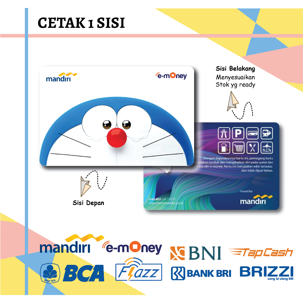 Jual KARTU EMONEY E TOLL ANIME DORAEMON FACE MANDIRI FLAZZ BCA GEN 2 ...