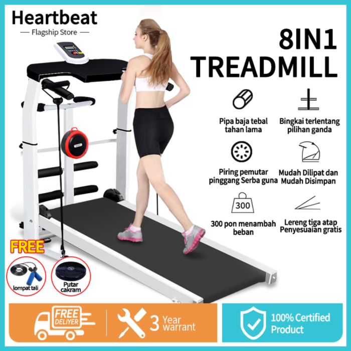 Jual Ready Stock Treadmill Manual MultiFungsi Treadmill 8 in 1-Alat ...