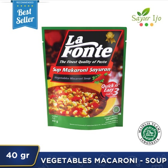 Jual La Fonte Sup Macaroni Sayur 40 Gram Soup Vegetables Pasta Sop Makaroni Instant HALAL ...