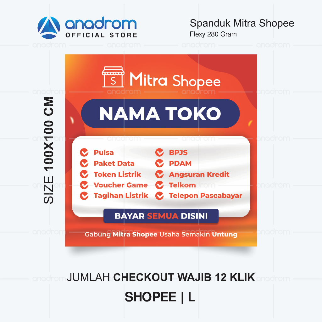 Jual Spanduk Atribut Mitra Shopee | Banner Mitra Shopee Terlengkap | Anadrom3544 | Shopee Indonesia