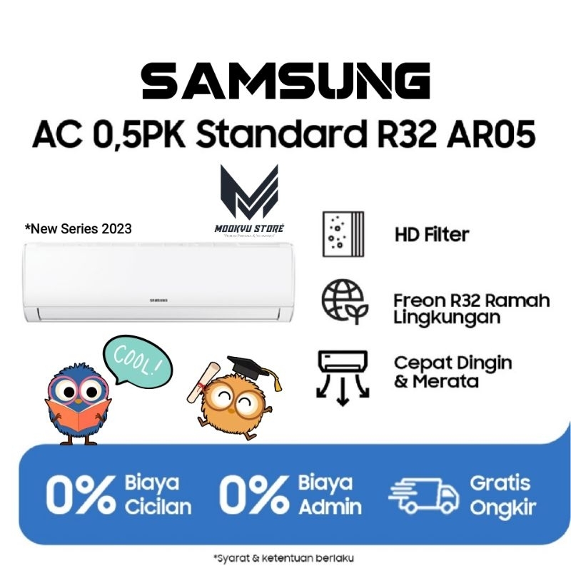 Jual AC SAMSUNG 0,5 1/2 PK - AR05BGHQASINSE | FREON R32 350 Watt | New Series 2023 | Shopee ...