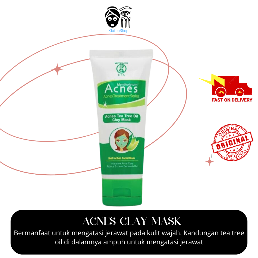 Jual Acnes Tea Tree Oil Clay Mask / Masker Wajah (Untuk kulit ...