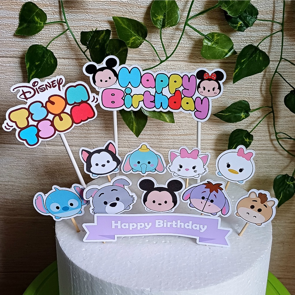 Jual Toper Tsum Tsum Custom Nama untuk Hiasan Kue Ulang Tahun / Ultah ...