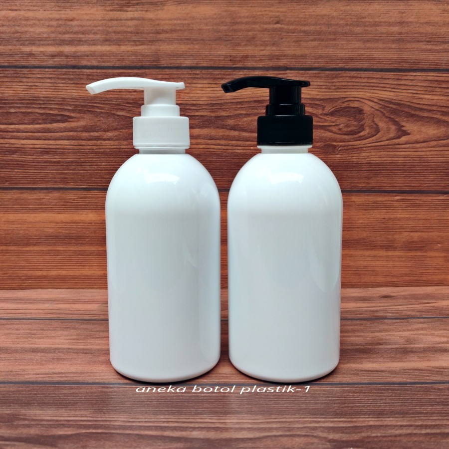 Jual BOTOL PLASTIK 500ML PUTIH / BOTOL KEMASAN SABUN CAIR PUMP 500ML OVAL PUMP LOTION N33 ...