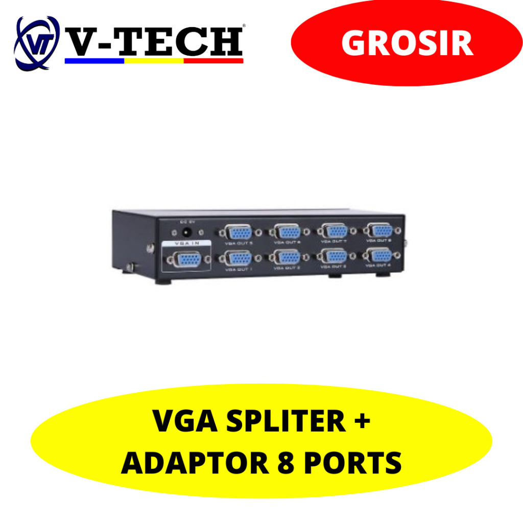Jual VGA SPLITTER + ADAPTOR 8 PORTS | Shopee Indonesia