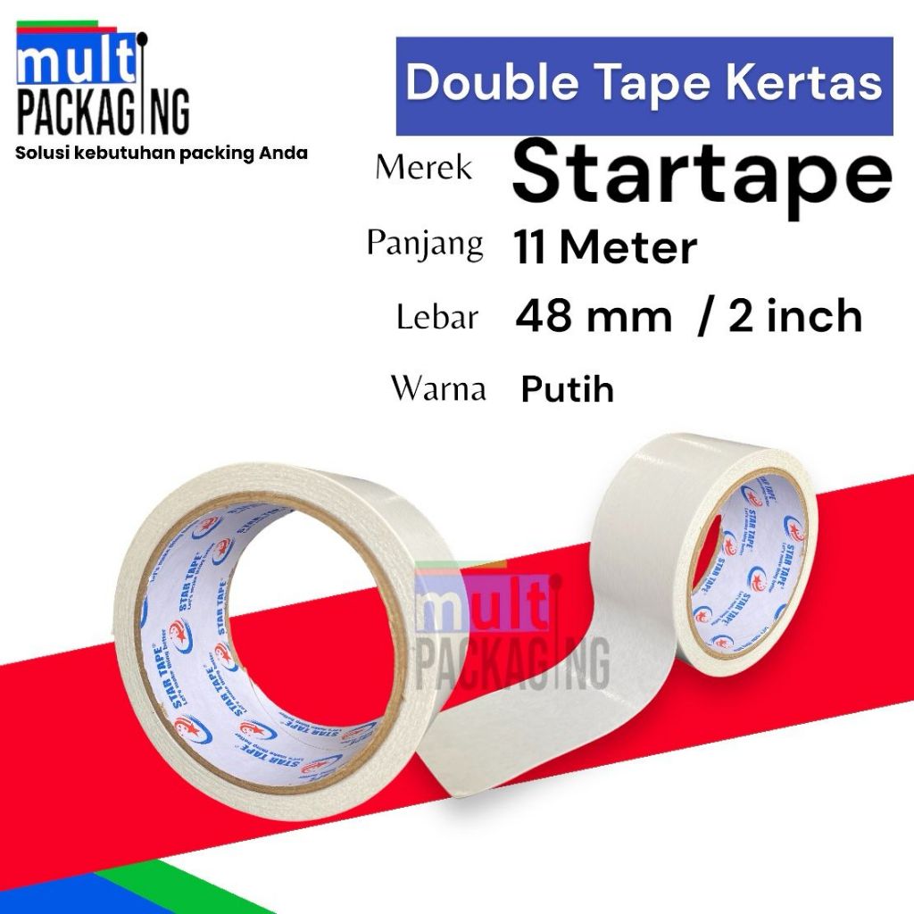 Jual Double Tape Kertas 48mm x 11m / Double Tape 2 inch ( DUSAN ...