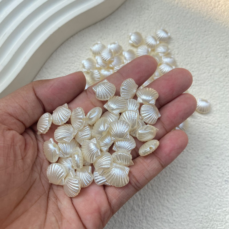Jual 30 pcs Manik Kerang Pearl Shell Manik Ivory Bahan Kerajinan Tangan ...