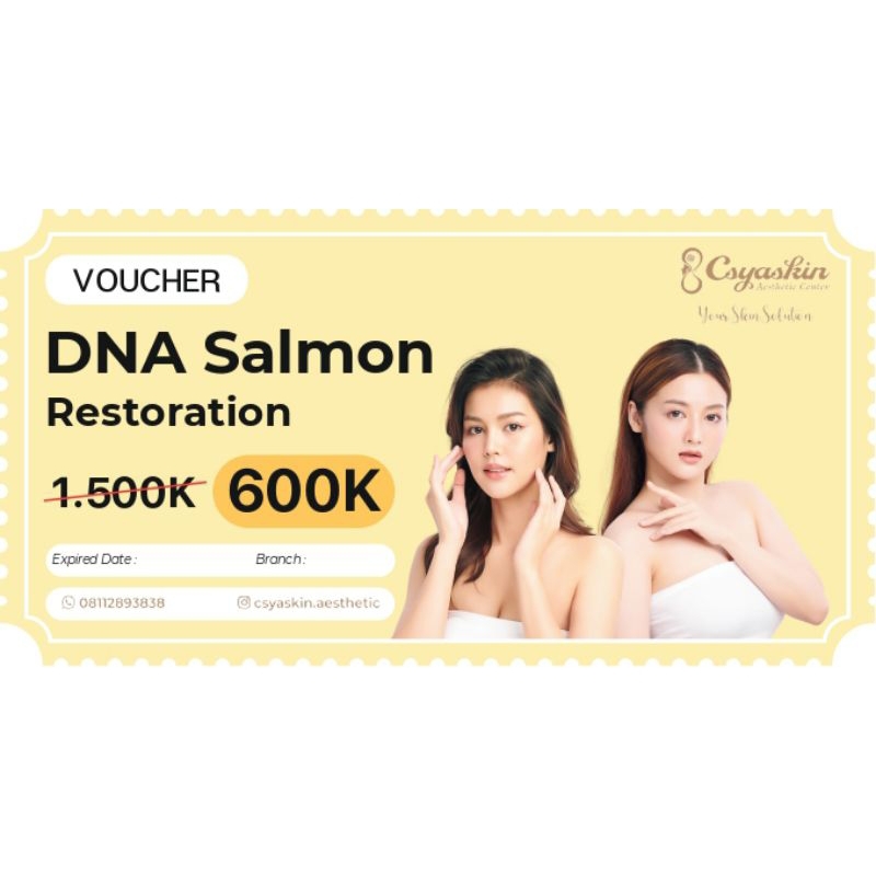 Jual VOUCHER TREATMENT DNA SALMON RESTORATION || Csyaskin (BACA DESKRIPSI SEBELUM PESAN ...