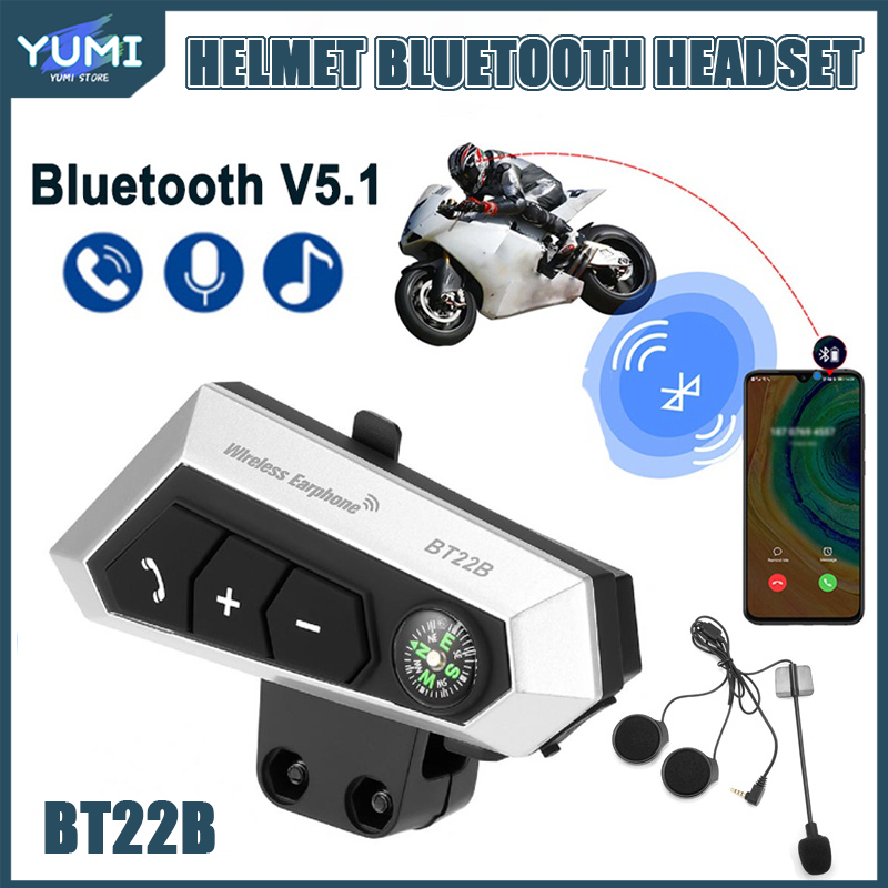 Jual Helmet Headset/BT22B Bluetooth5.0/1000mah/Helm Sepeda Motor ...