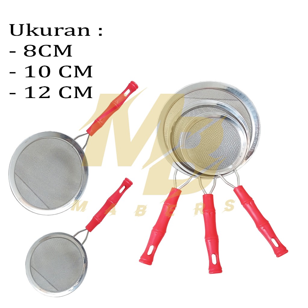 Jual Serokan Minyak Halus Saringan Teh Tepung Bahan Stainless Gg Merah ...