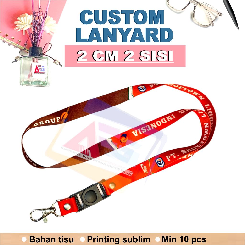 Jual LANYARD CUSTOM SATUAN/TALI LANYARD ID CARD 2CM 2SISI/CUSTOM ...
