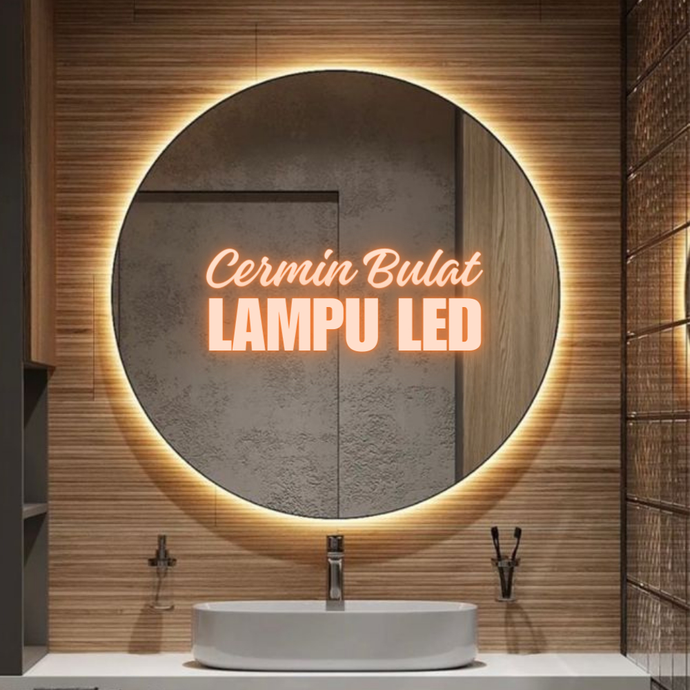 Jual Cermin Dinding Gantung Bulat LED Strip Diameter 34&40cm Kaca ...