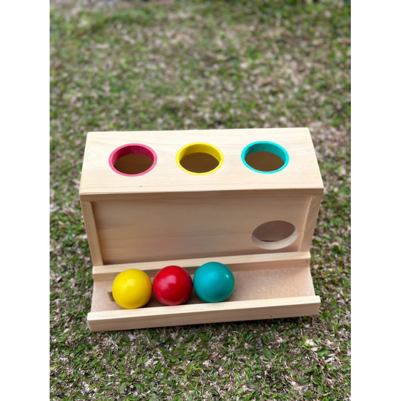 Jual Montessori baby push ball object permanence / montessori push ball ...