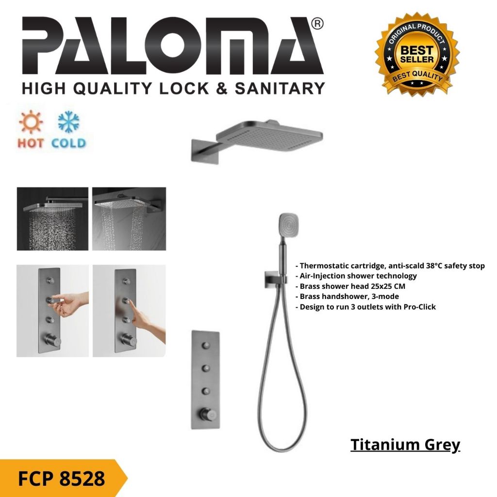 Jual PALOMA FCP 8528 Shower Tanam Set Mixer Panas Dingin Thermostatic ...