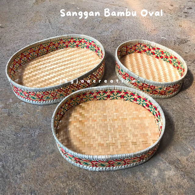 Jual Sanggan Oval ukuran M 32x26x7cm/ hampers truntum oval/ hantaran ...