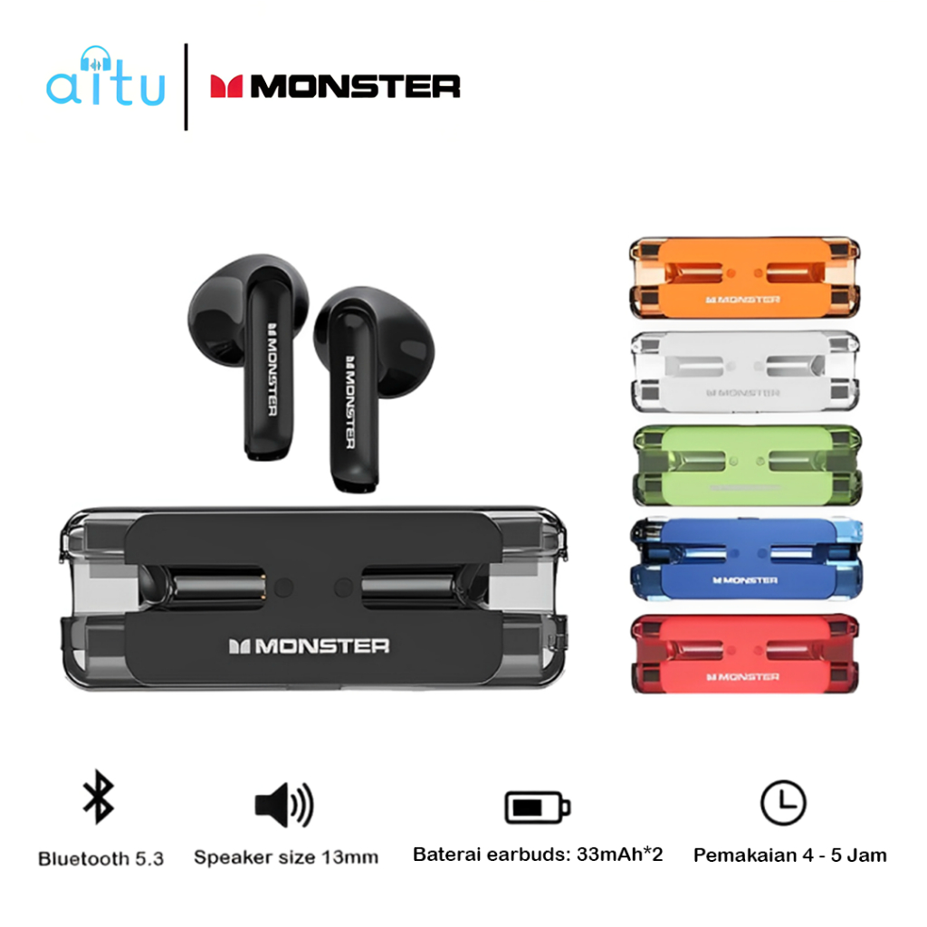 Jual Aitu X Monster XKT08 Wireless Bluetooth Earphone Headset Headphone ...